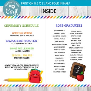 INSTANT DOWNLOAD - Editable Preschool Graduation Program, Preschool ...