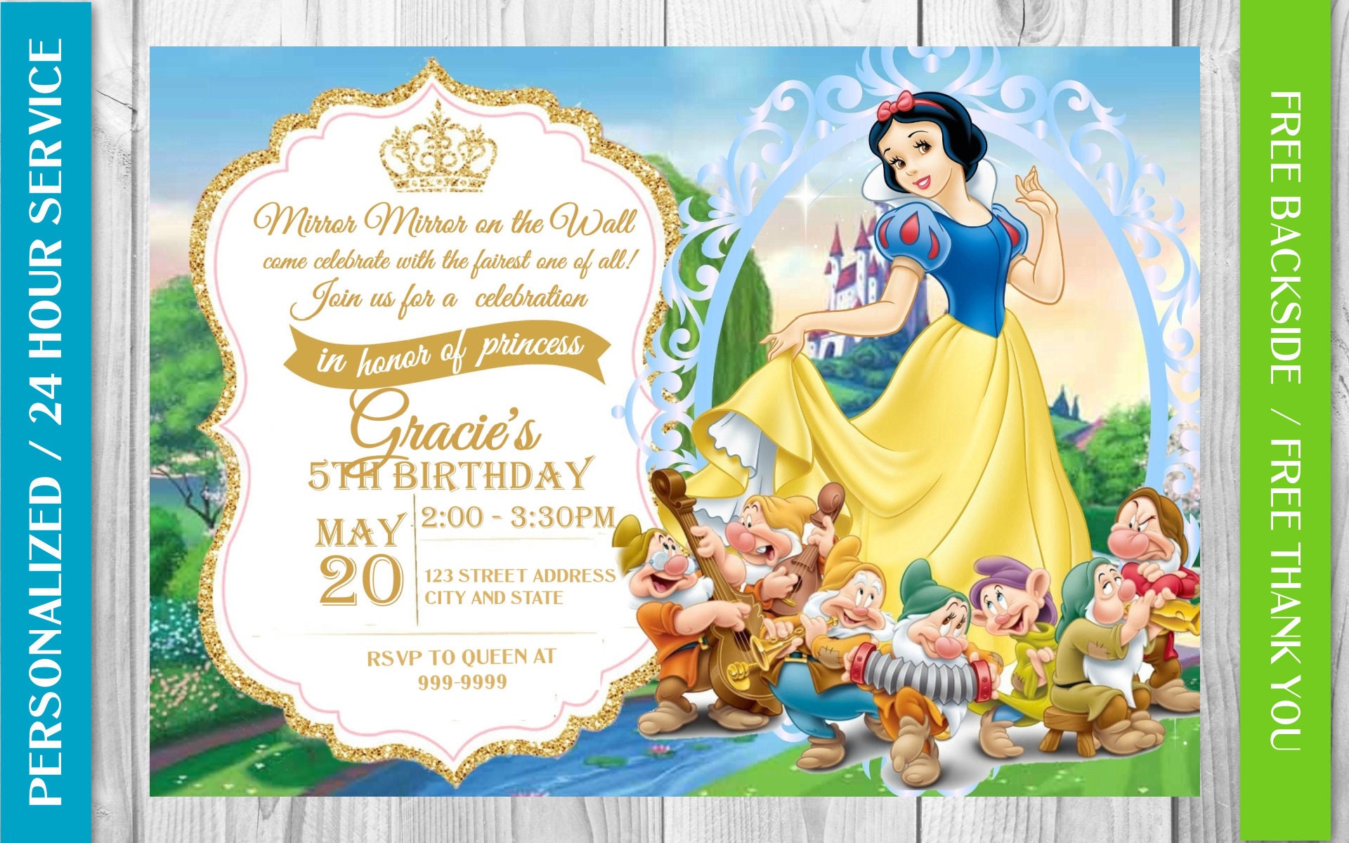 Personalized Snow White Invitation Snow White Birthday | Etsy
