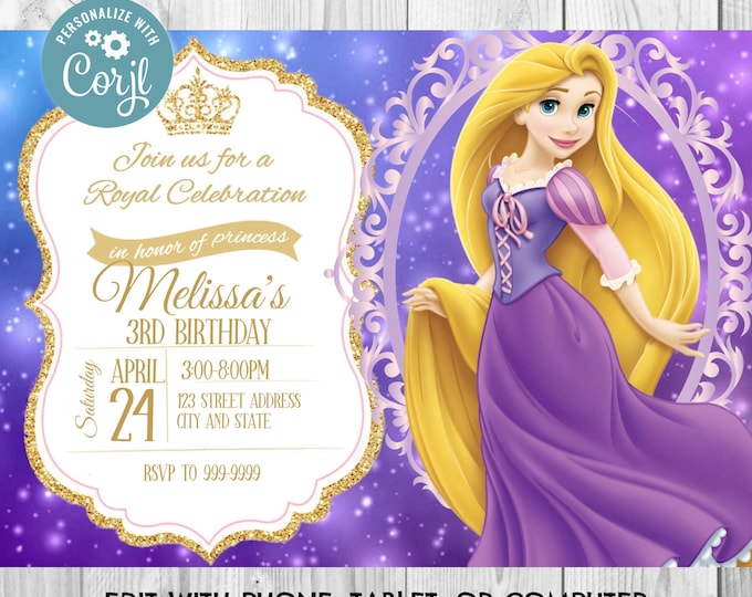 INSTANT DOWNLOAD Tangled Invitation Tangled Birthday - Etsy