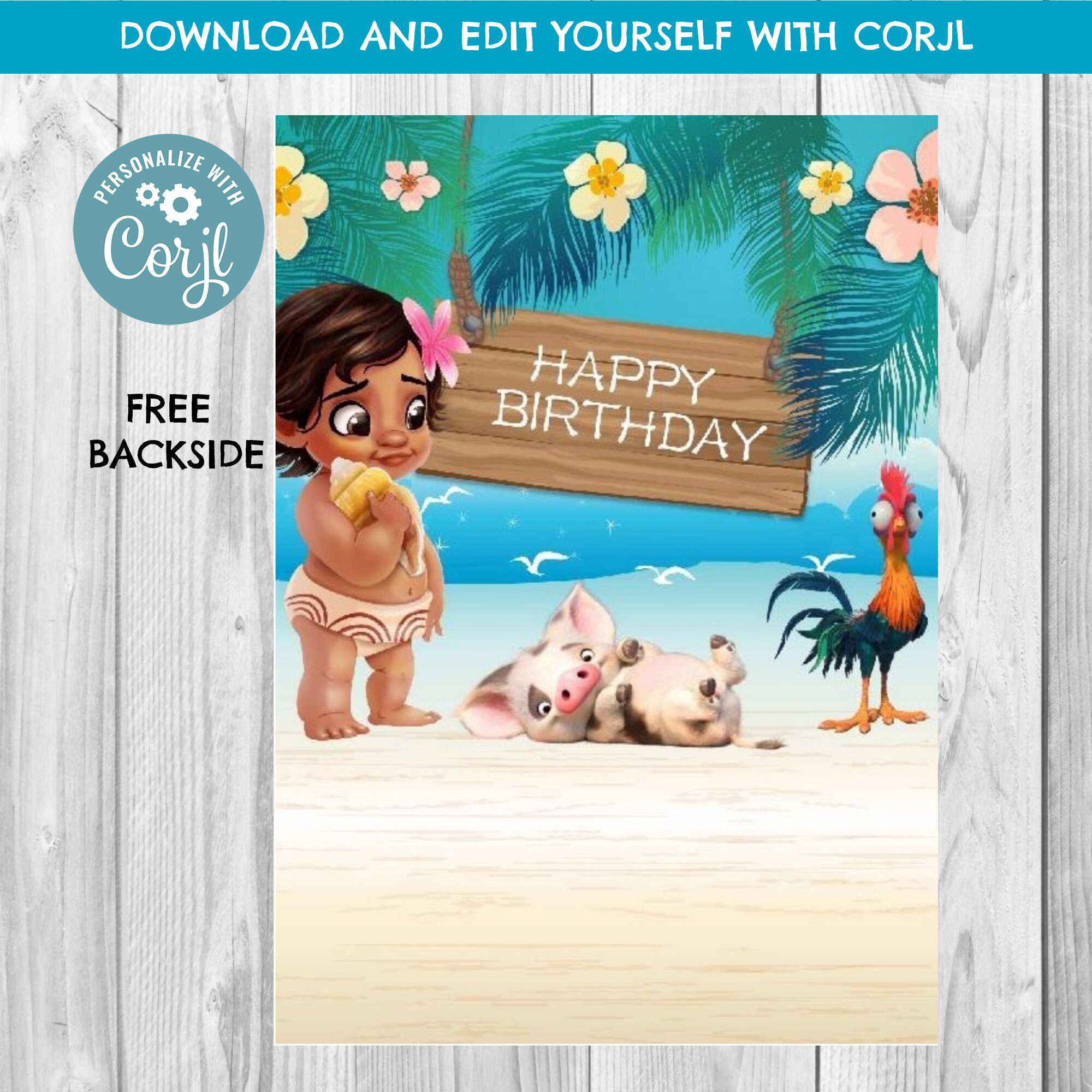 Baby Moana Invitation Baby Moana Birthday Invitation Baby - Etsy