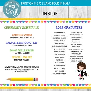 INSTANT DOWNLOAD - Editable Preschool Graduation Program, Preschool ...