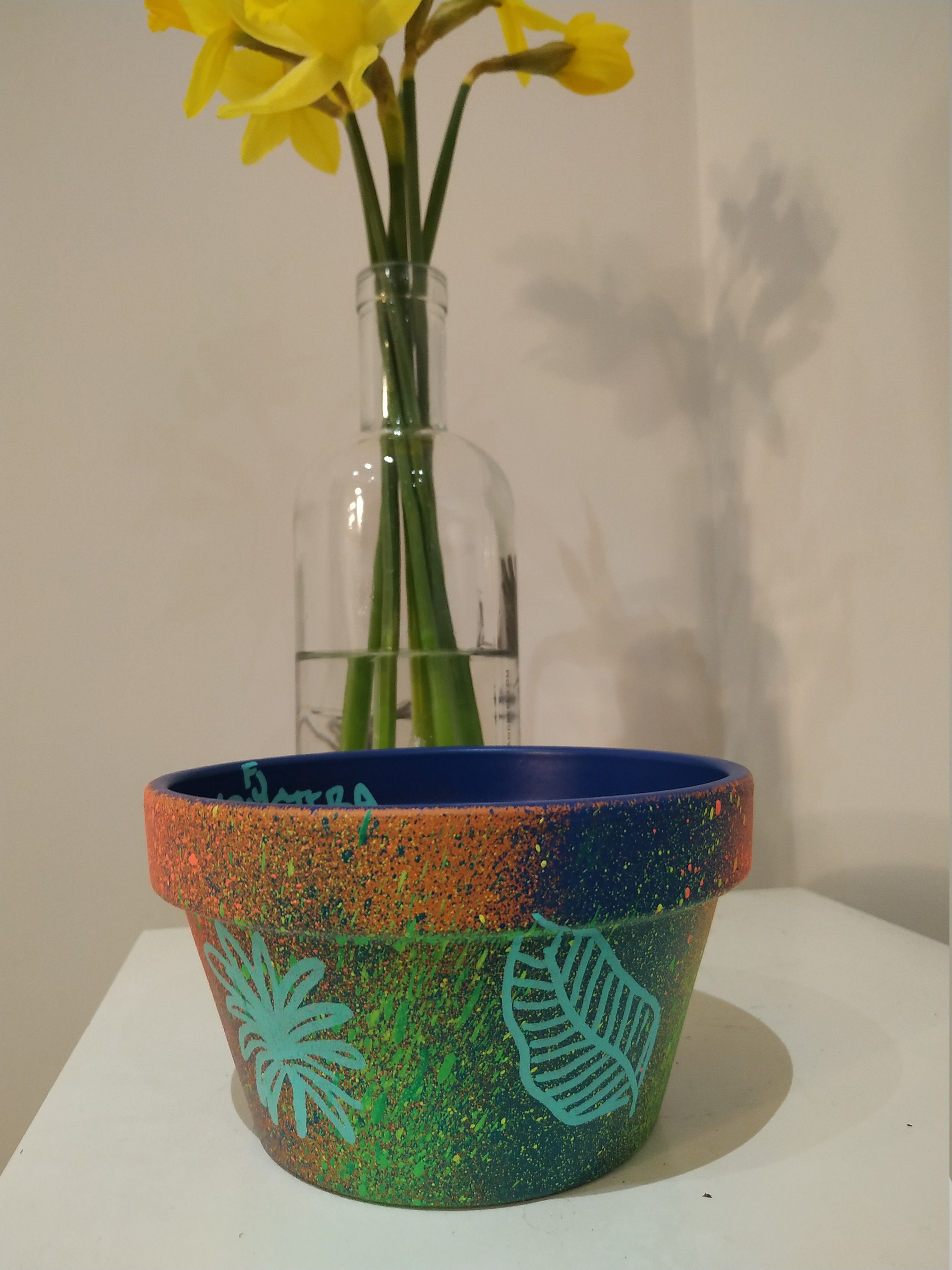 Funky maceta plana decorativa interior | Etsy