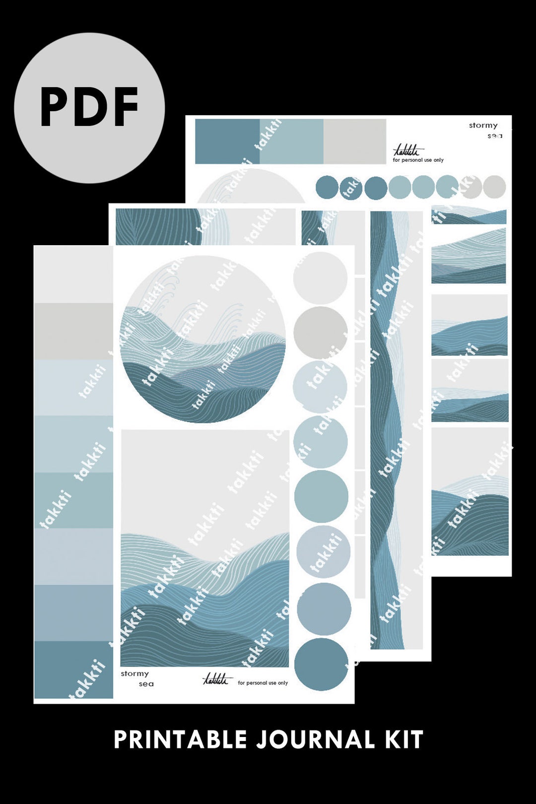Stormy Sea Printable Kit PDF - Etsy