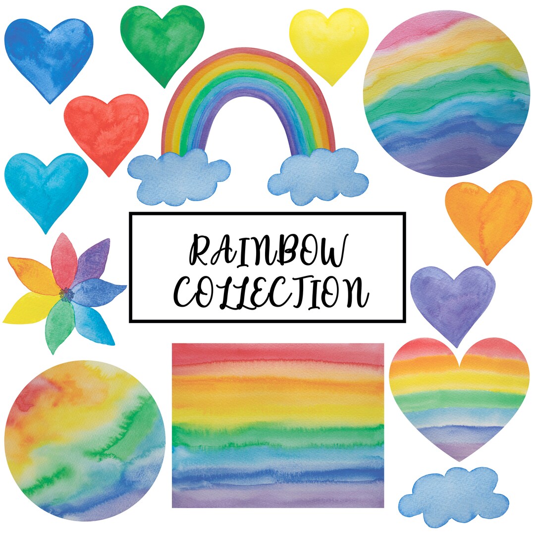 Hand Painted Watercolor Rainbow PNG Clipart (rainbow Circle Shapes ...