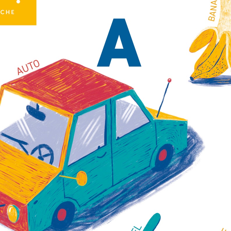 German Alphabet Poster, German Alphabet ABC Digital Art, Kids Room Art ...