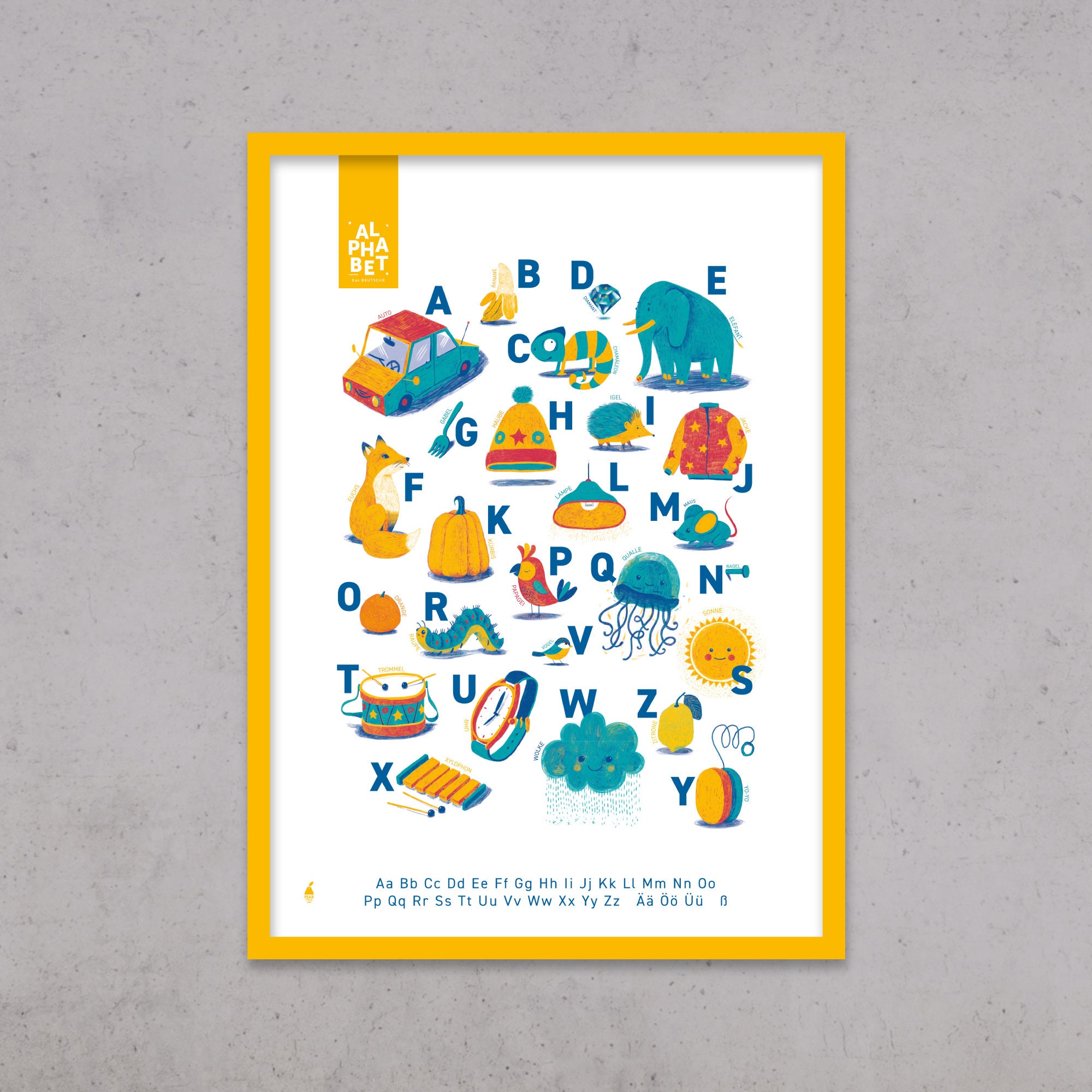 German Alphabet Poster, German Alphabet ABC Digital Art, Kids Room Art ...