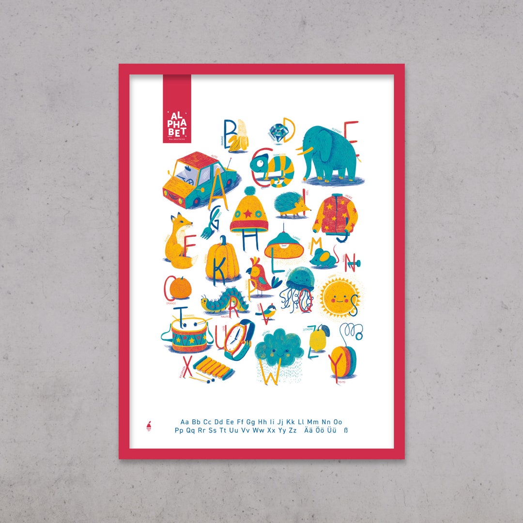 German Alphabet Poster German Alphabet ABC Digital Art Kids - Etsy