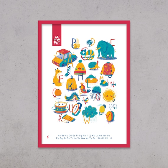 German Alphabet Poster German Alphabet ABC Digital Art Kids - Etsy