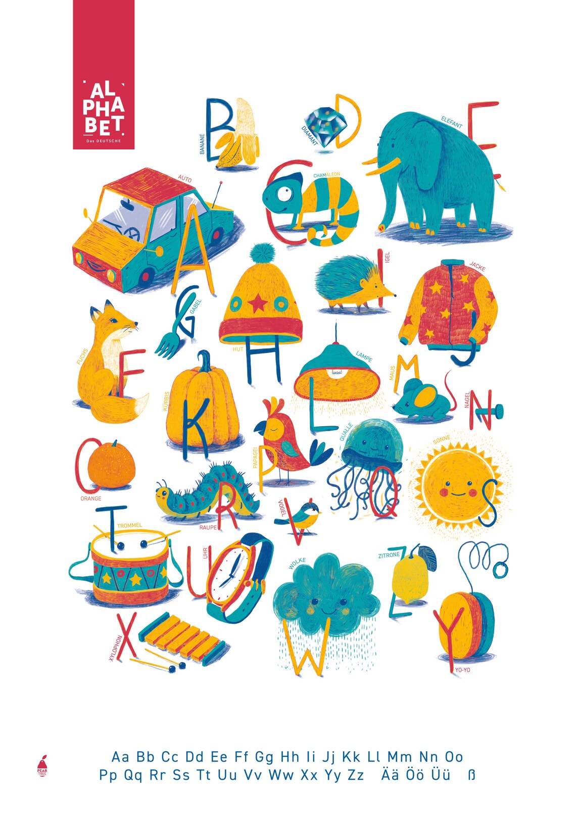 German Alphabet Poster German Alphabet ABC Digital Art Kids - Etsy