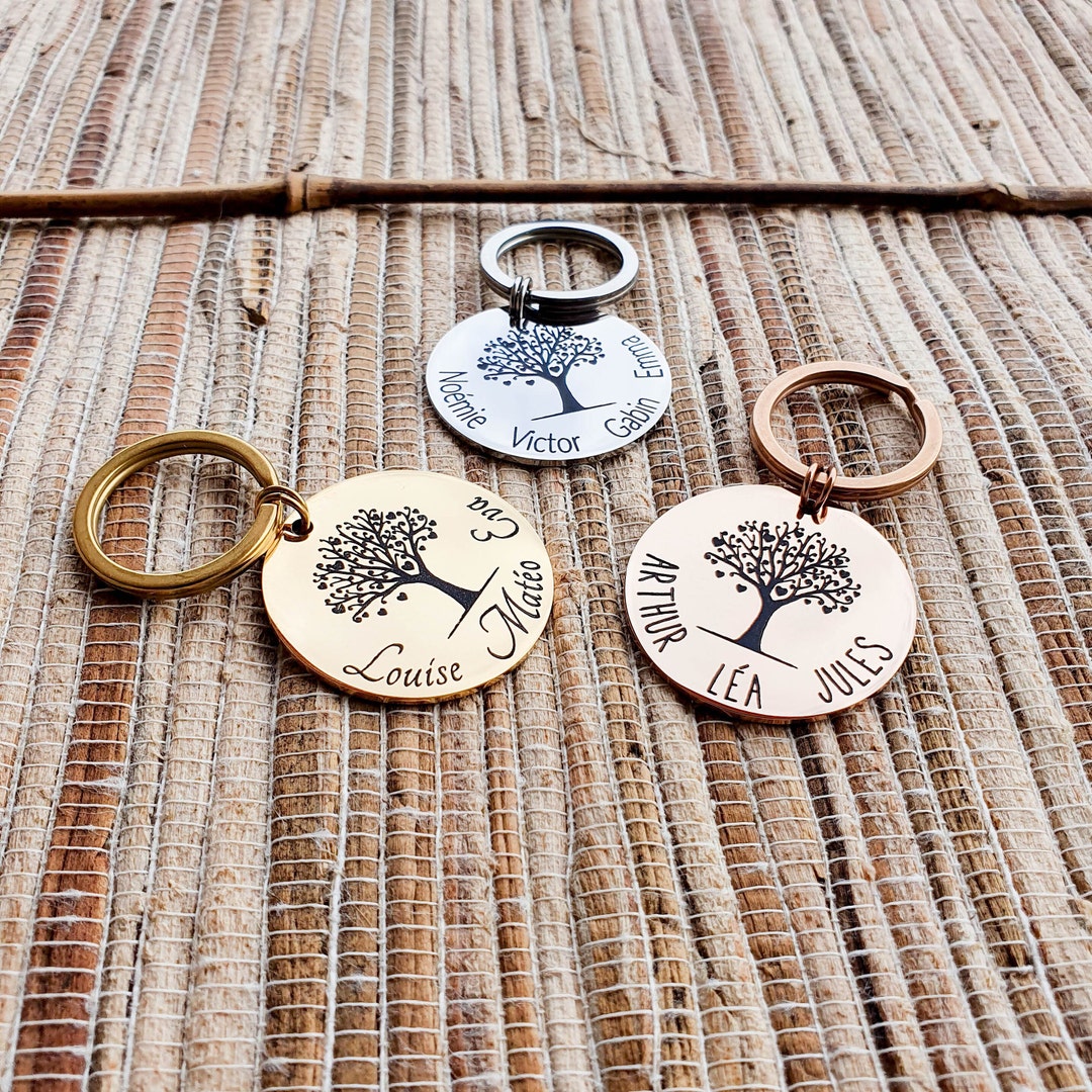 Custom Tree of Life Keyrings With Kids Names, Personalized Family Name ...