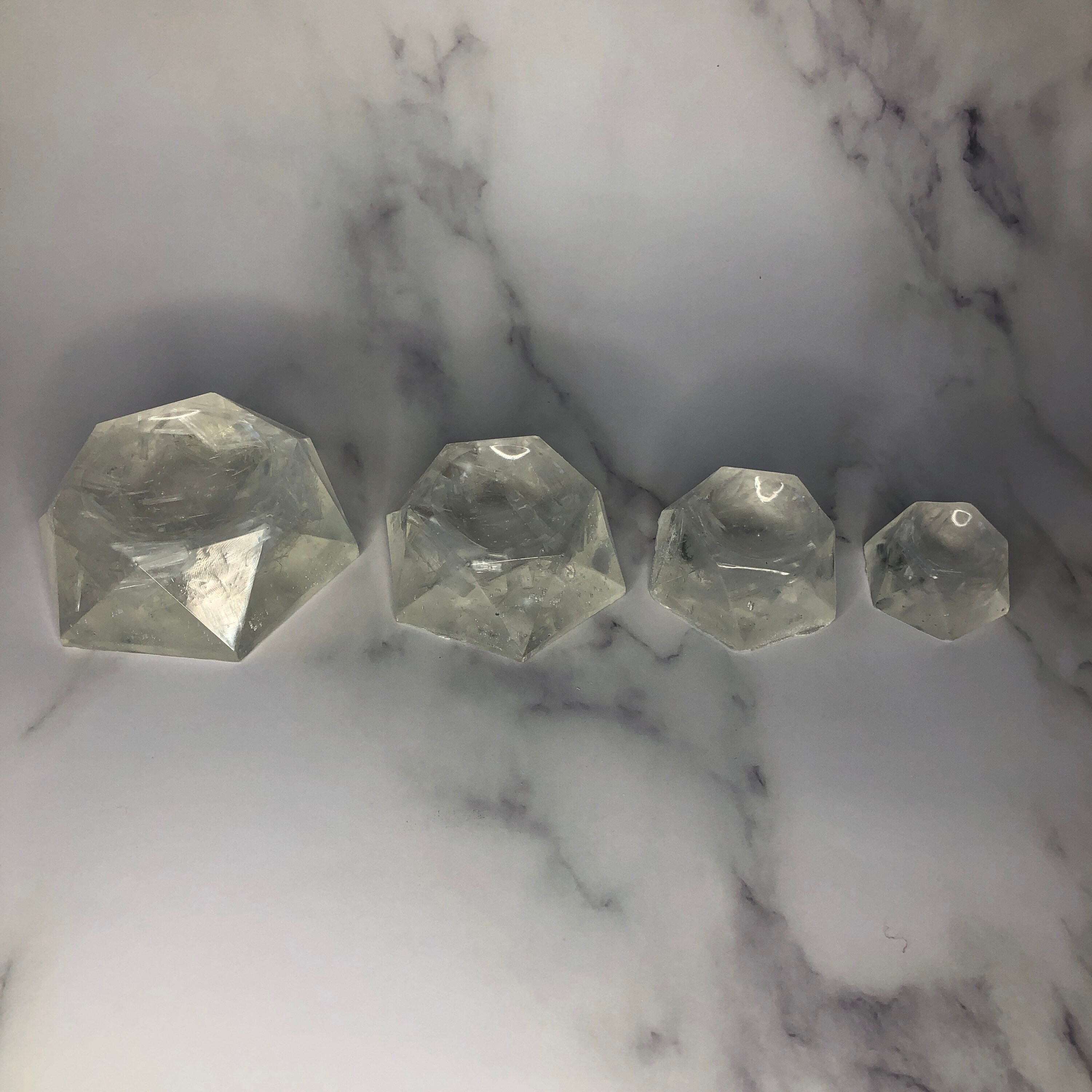 Selenite sphere stands and holder made with clear resin and | Etsy