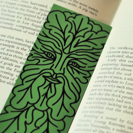 Green Man / Illustrated Small Bookmark / Folklore Collection - Etsy