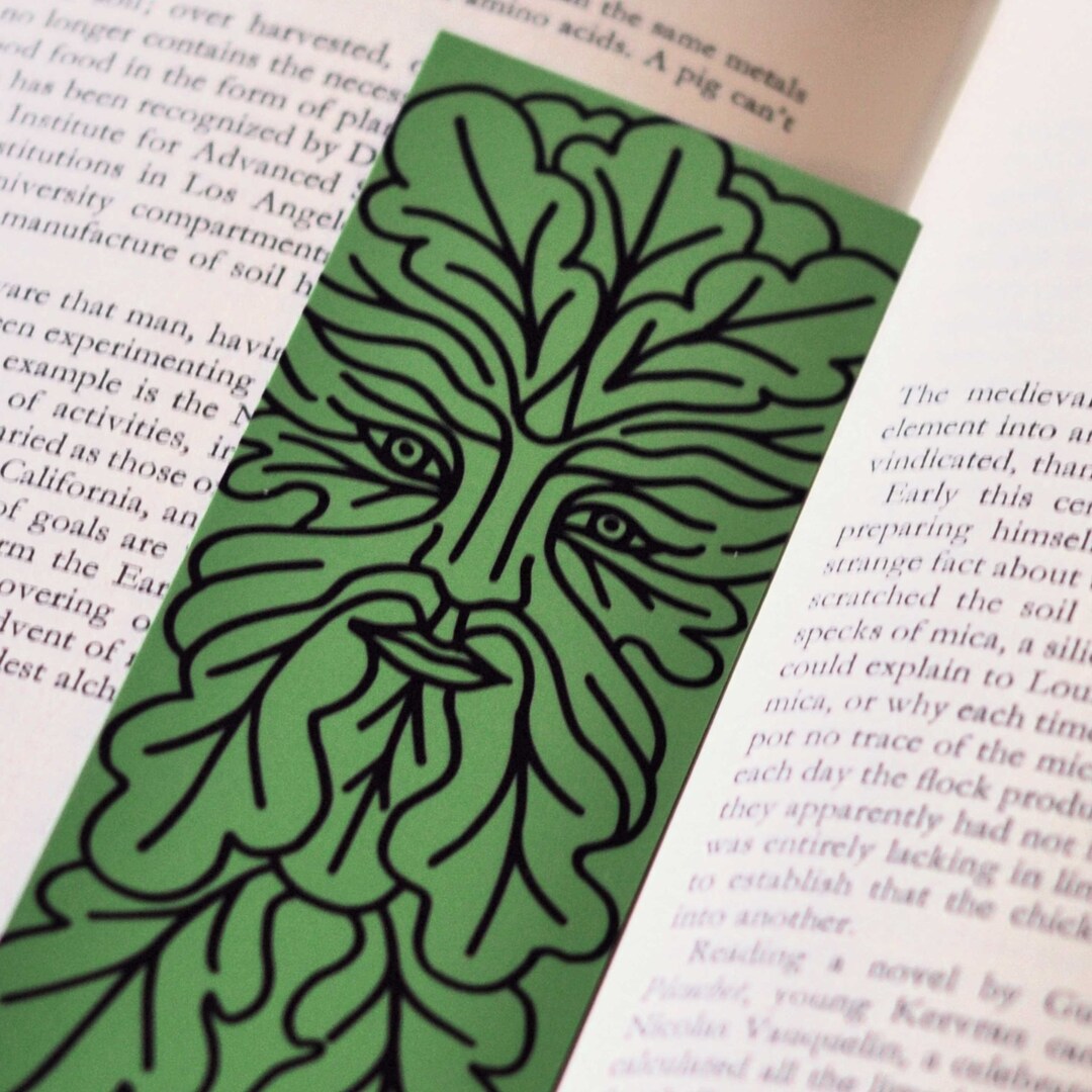 Green Man / Illustrated Small Bookmark / Folklore Collection - Etsy