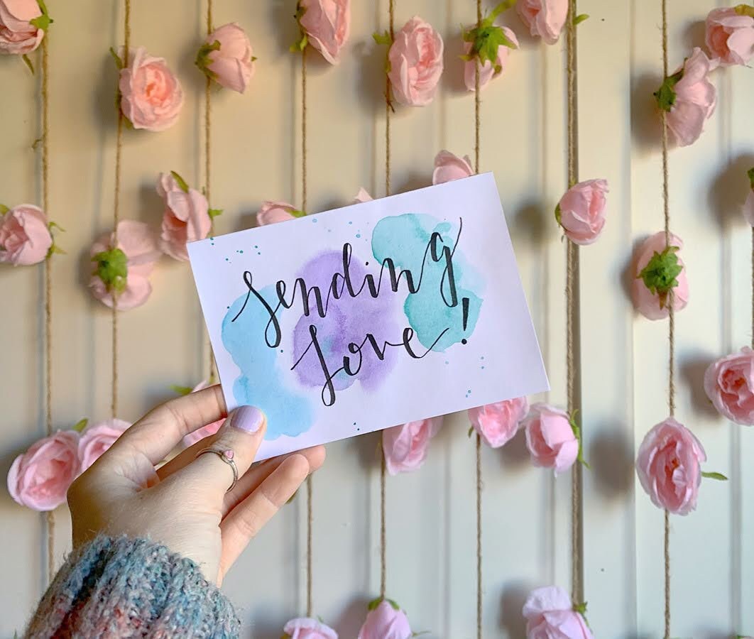 Custom Watercolor Calligraphy Greeting Card Handmade - Etsy