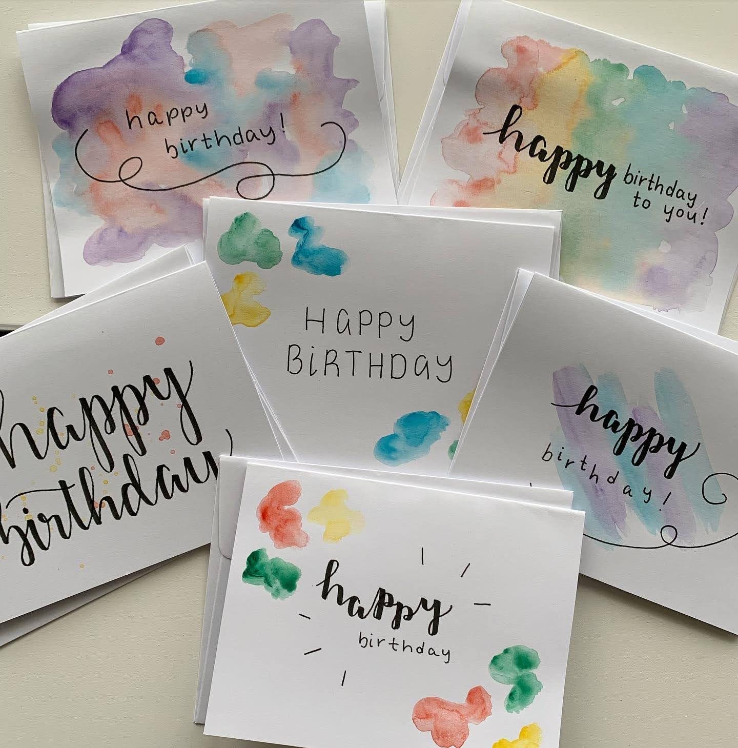 Custom Watercolor Calligraphy Greeting Card Handmade - Etsy