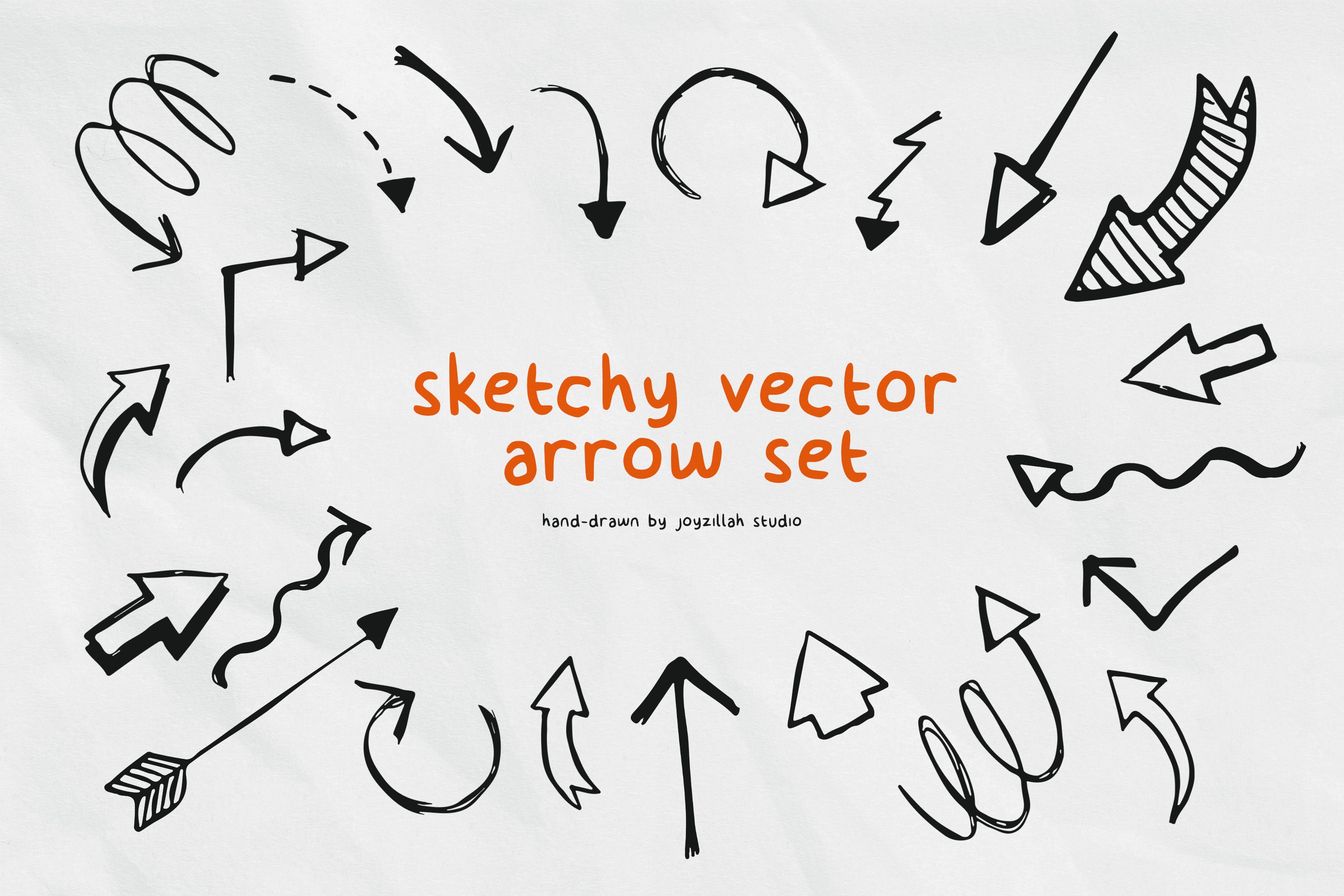 Sketchy Vector Arrows Clipart Pack 23 Total Arrows PNG, SVG & PDF Fully ...