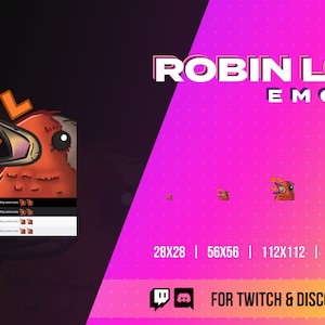Cute Hand-drawn Twitch Emote Robin Bird Lol/laugh Out Loud Discord ...