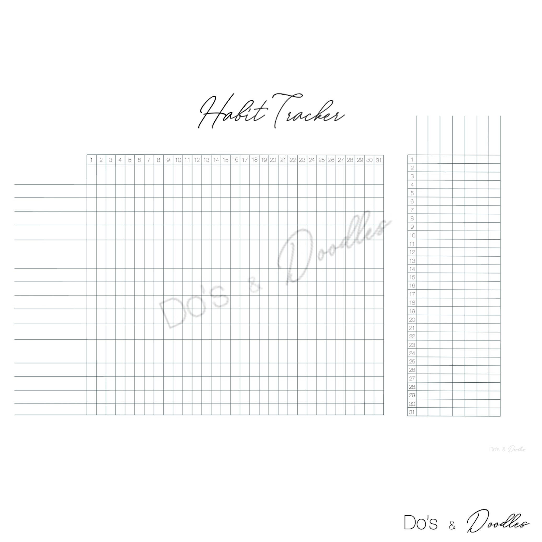 Habit Tracker Printable, Single Page Habit Tracker, PDF Printable, A4 ...