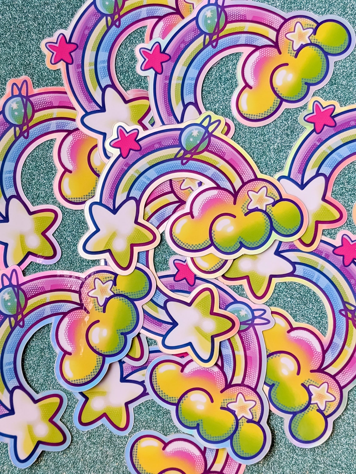 2 Pcs Holo Sticker Pack Glossy Holographic Vinyl Decal | Etsy