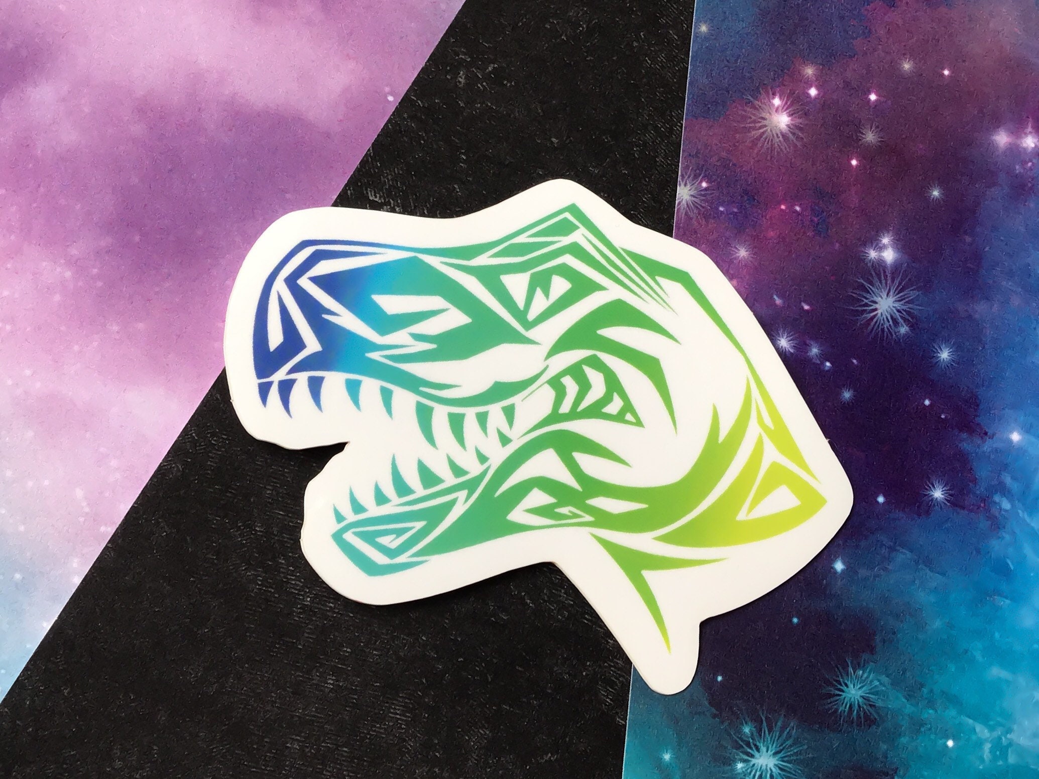 Trex Sticker | 3.2x2.8” Vinyl Decal Stickers, Cool Dinosaur, Gradient ...