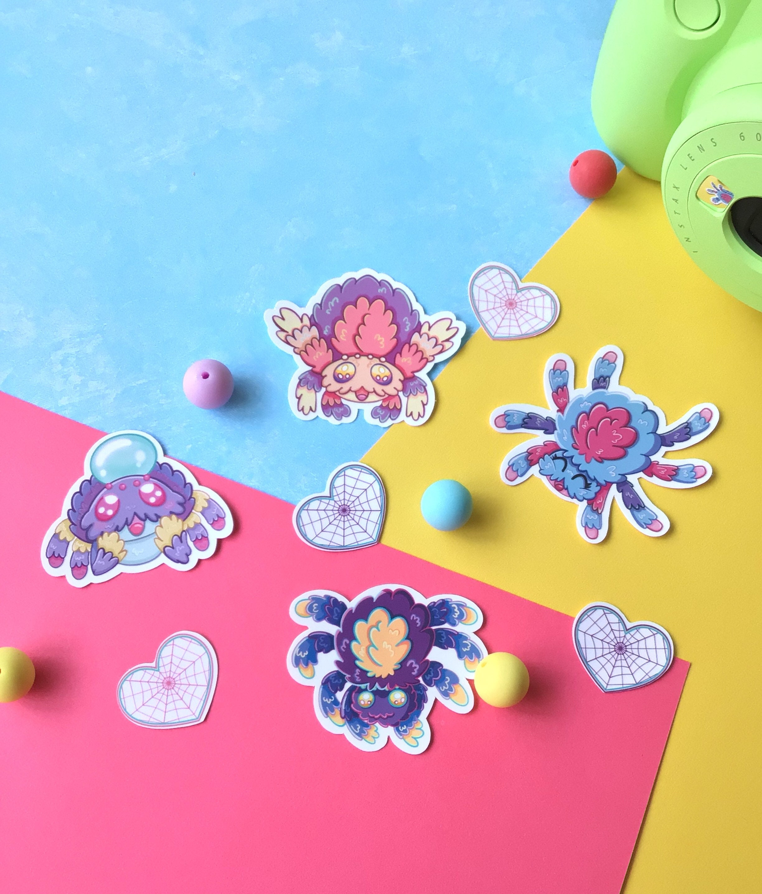 Jumping Spider Stickers 8 Pack/white Matte Waterproof Vinyl - Etsy