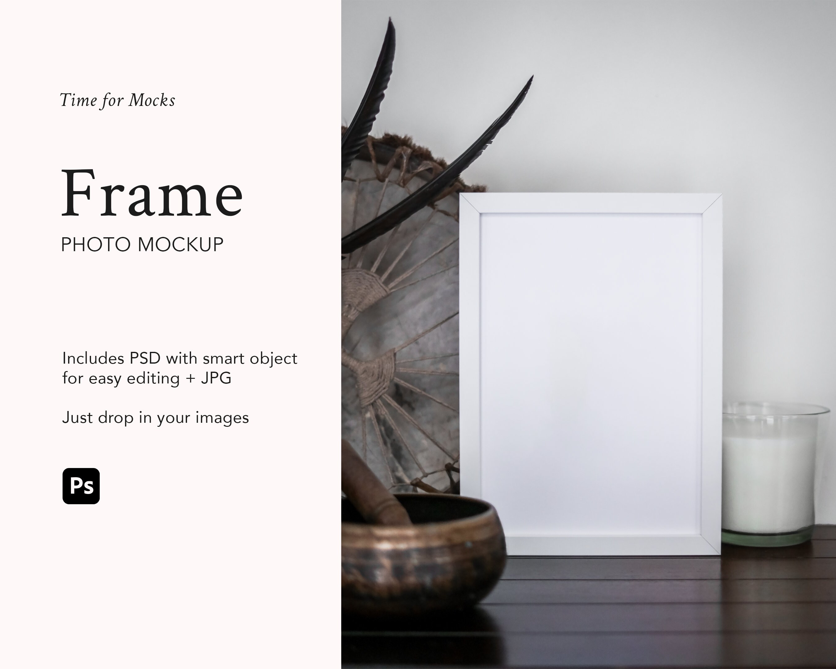 PSD Mockup, Smart Object Frame Mockup, Minimalist White Frame Photo ...