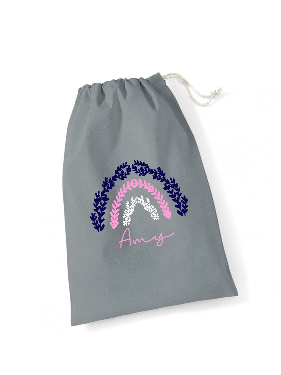 Nurses Cotton Scrub Bag With Personalised Name and Floral Rainbow ...