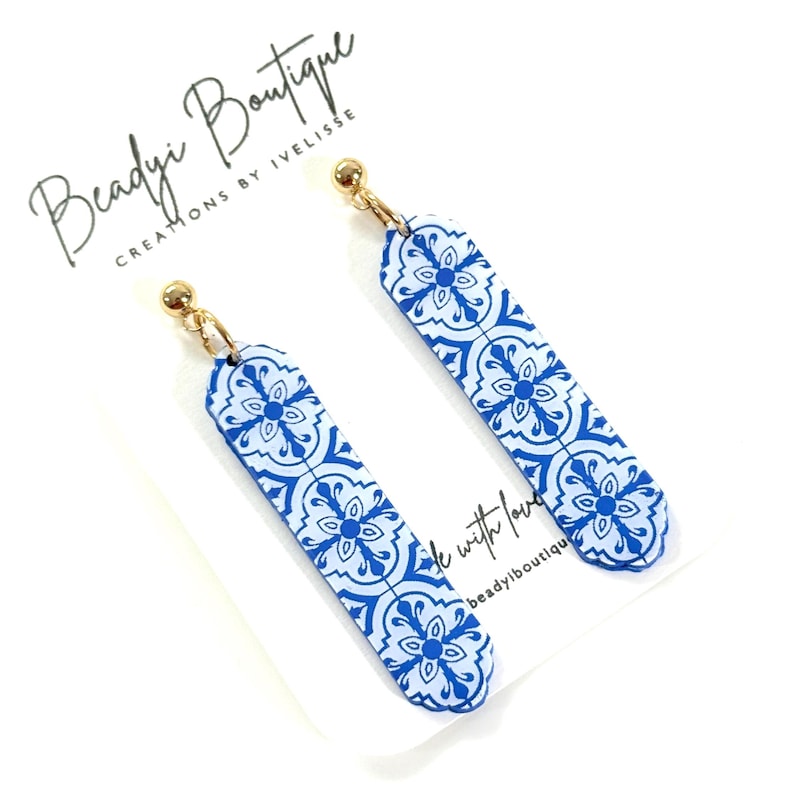 Tile Earrings - Etsy