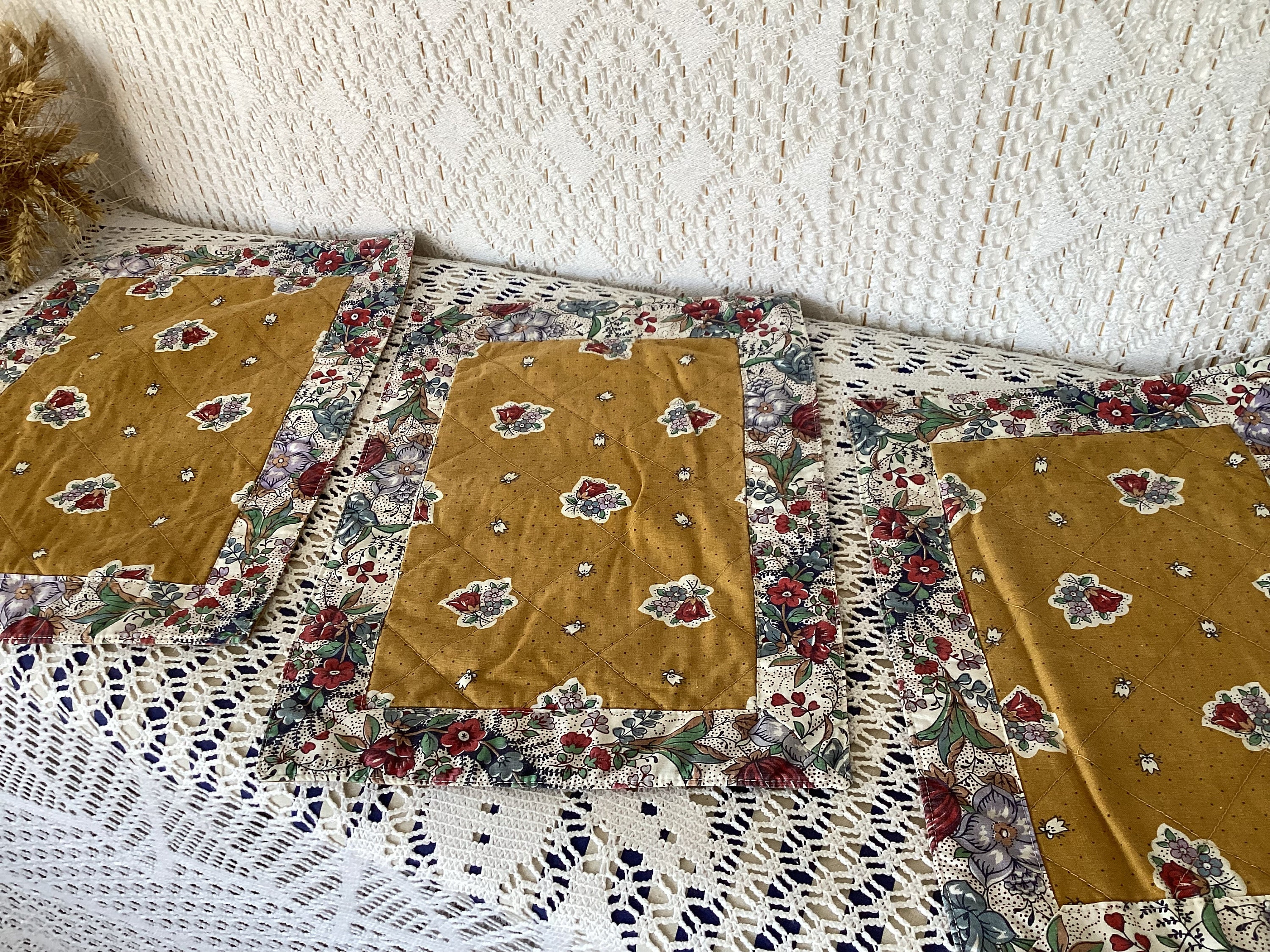 Marnik Créations Provençales Set of Three Vintage Placemats in Quilted ...