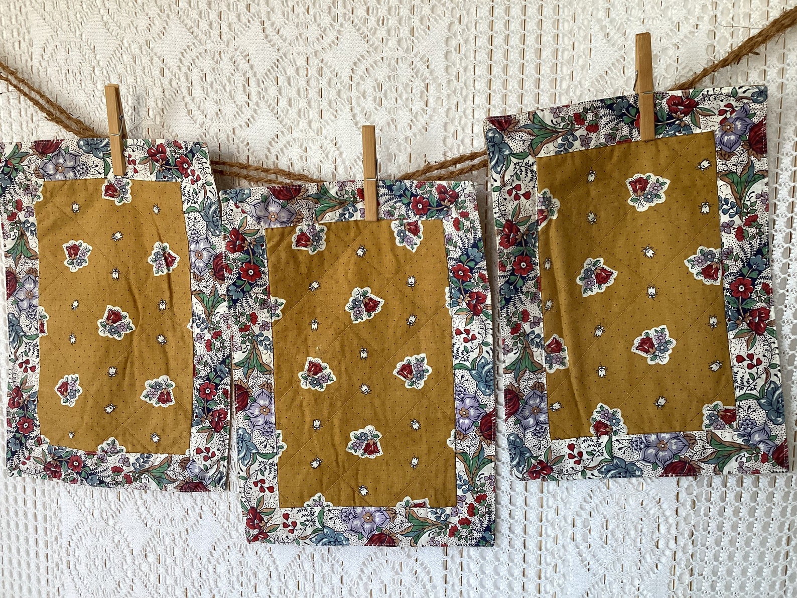Marnik Créations Provençales Set of Three Vintage Placemats in Quilted ...