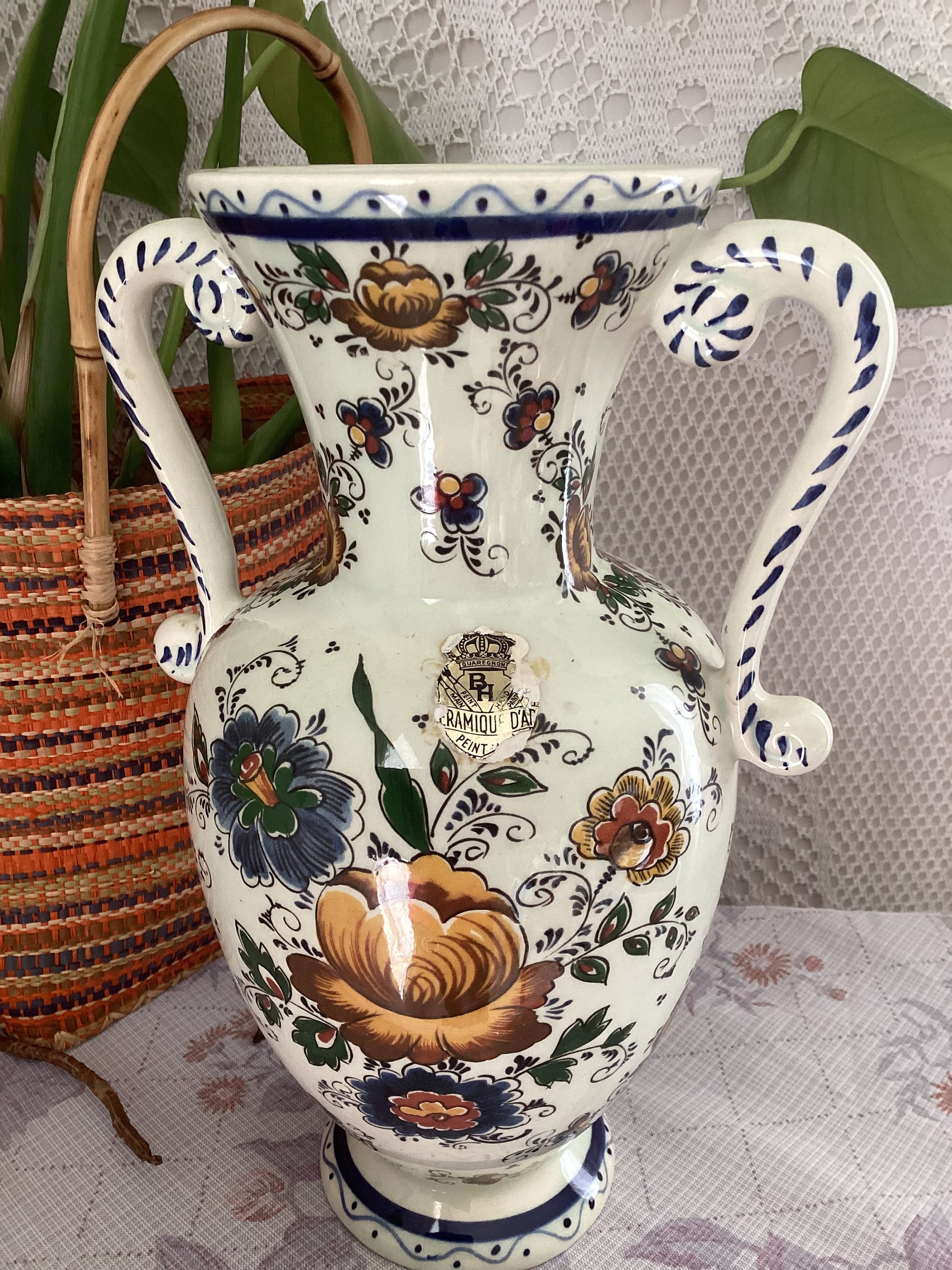Hubert BEQUET Quaregnon Vase en Céramique Vintage Polychrome Centre de ...