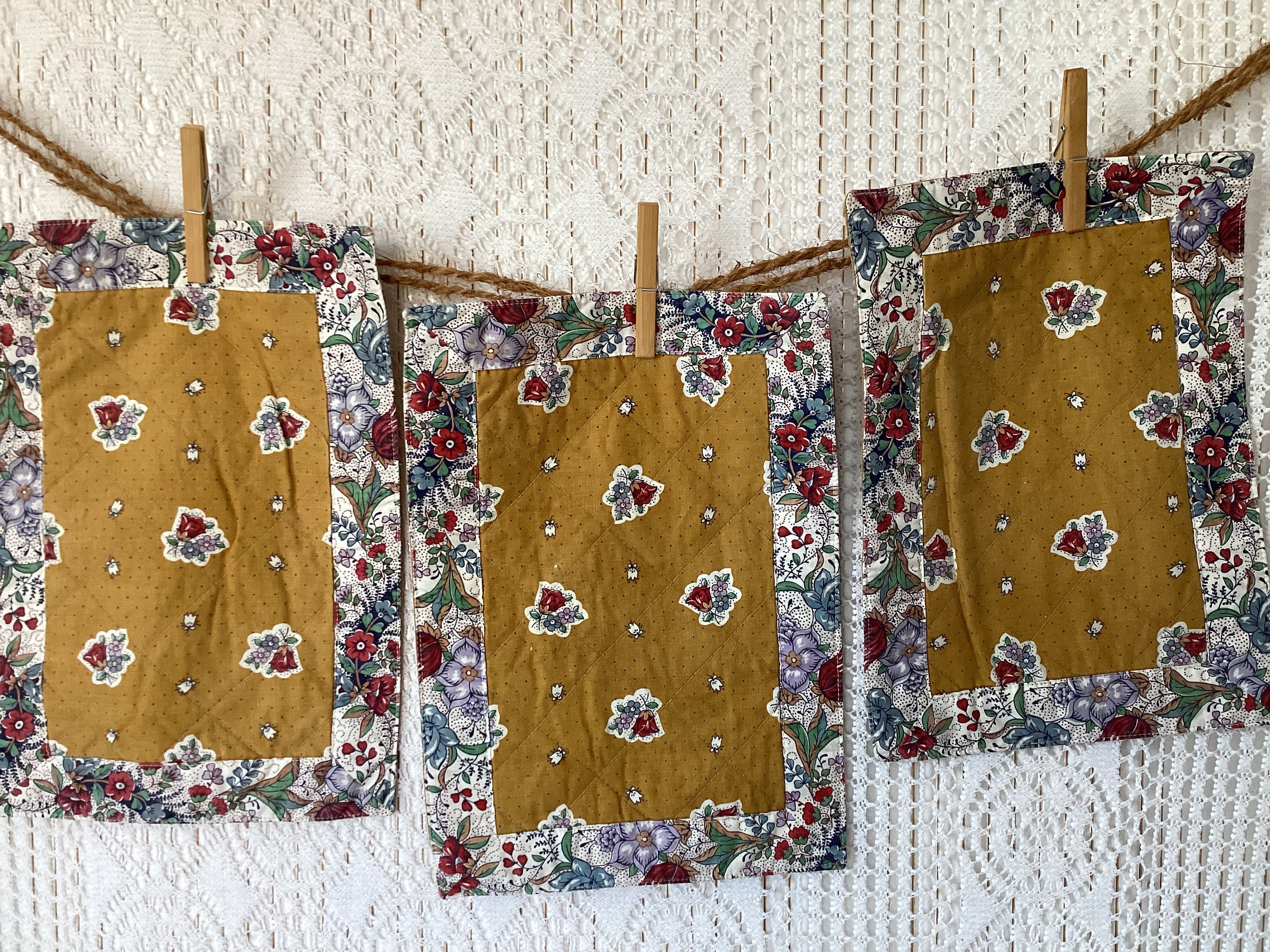 Marnik Créations Provençales Set of Three Vintage Placemats in Quilted ...