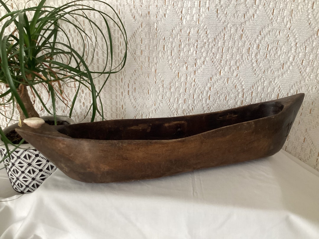 Old Centerpiece Empty Wooden Canoe Pocket Rustic Table Decoration - Etsy