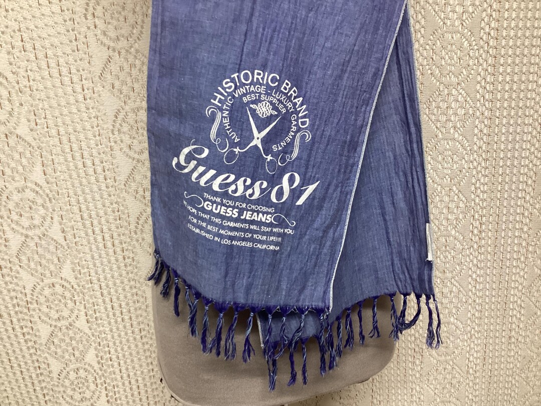 Guess Los Angeles California Scarf Vintage Fringed Cotton Scarf - Etsy