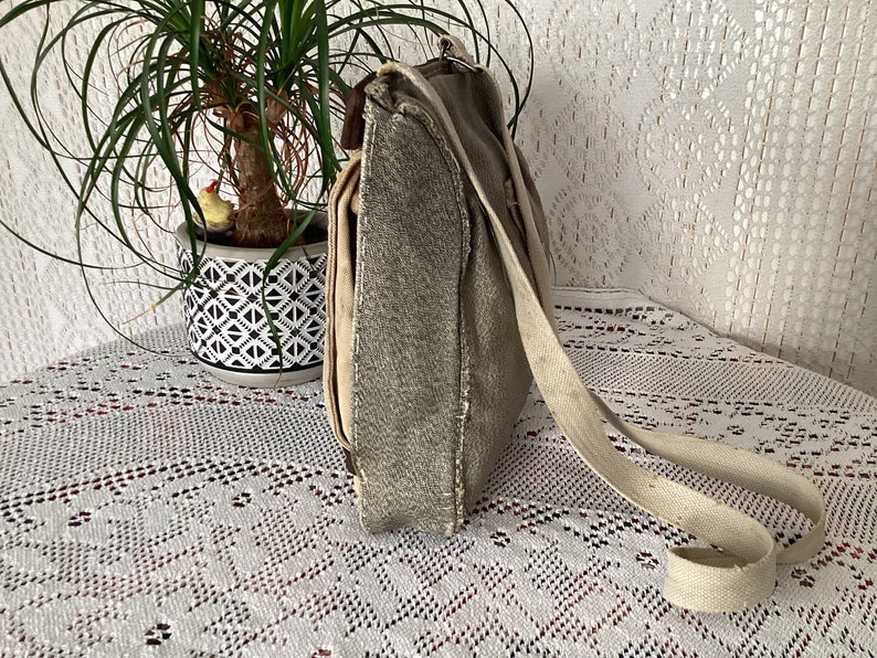 Antique Swiss Bread Bag Vintage Canvas Shoulder Bag Carrying Messenger ...