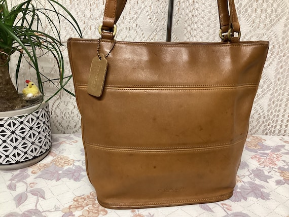 Coach Vintage Brown Leather Tote Bag Women's Handbag Tribeca Coach Vintage Brown Leather Tote Bag Women's Handbag Tribeca