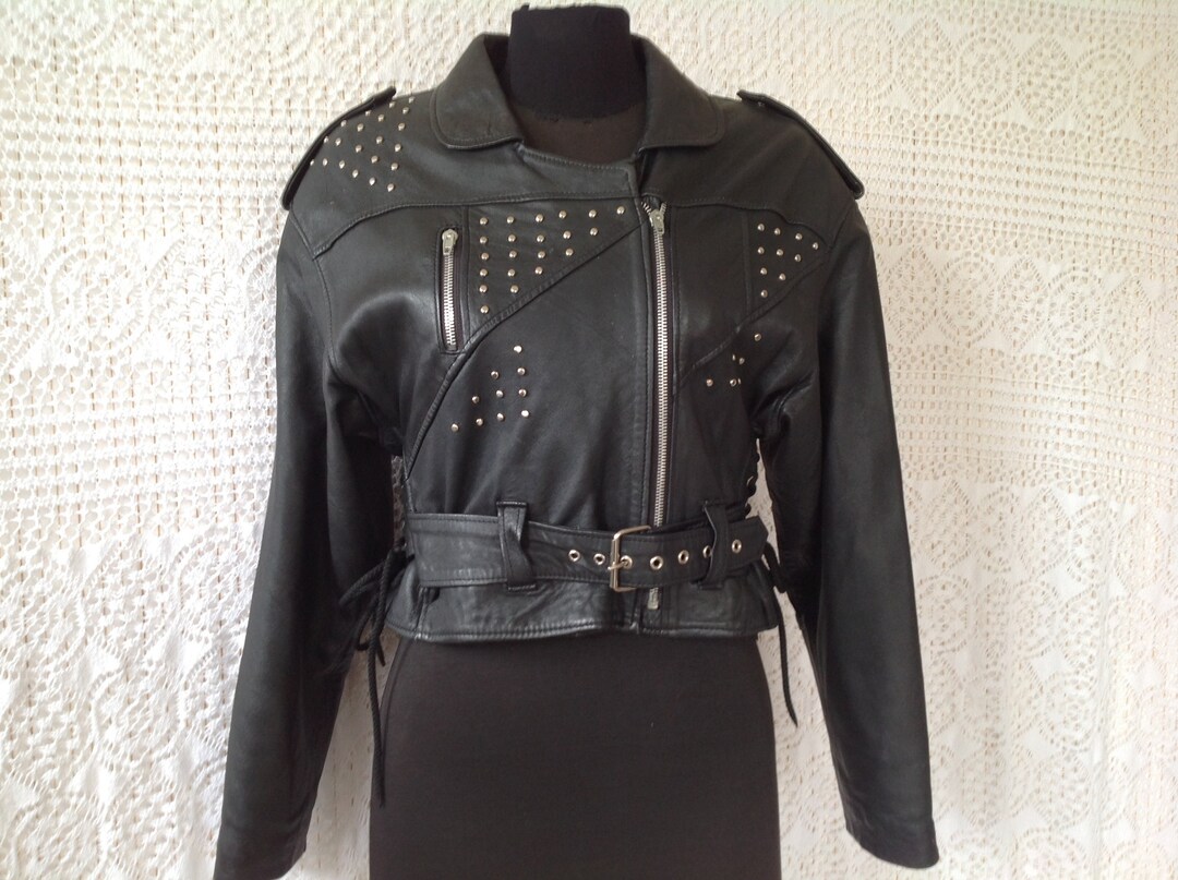 Vintage Leather Perfecto Jacket Size 42 Short Leather Jacket Echtes ...