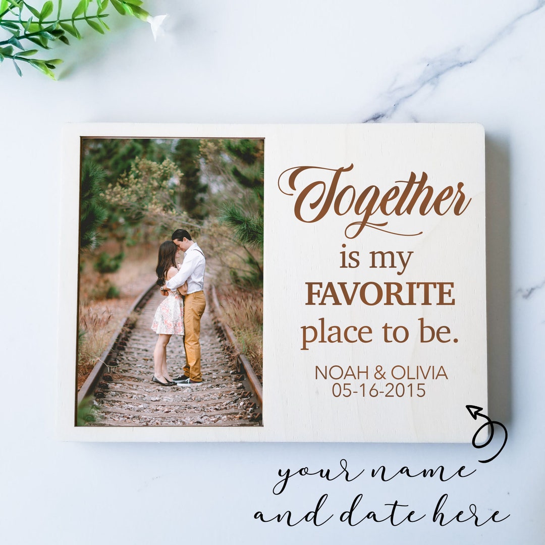 Valentine's Day Engraved Picture Frame, Together, Custom Wood Frame ...