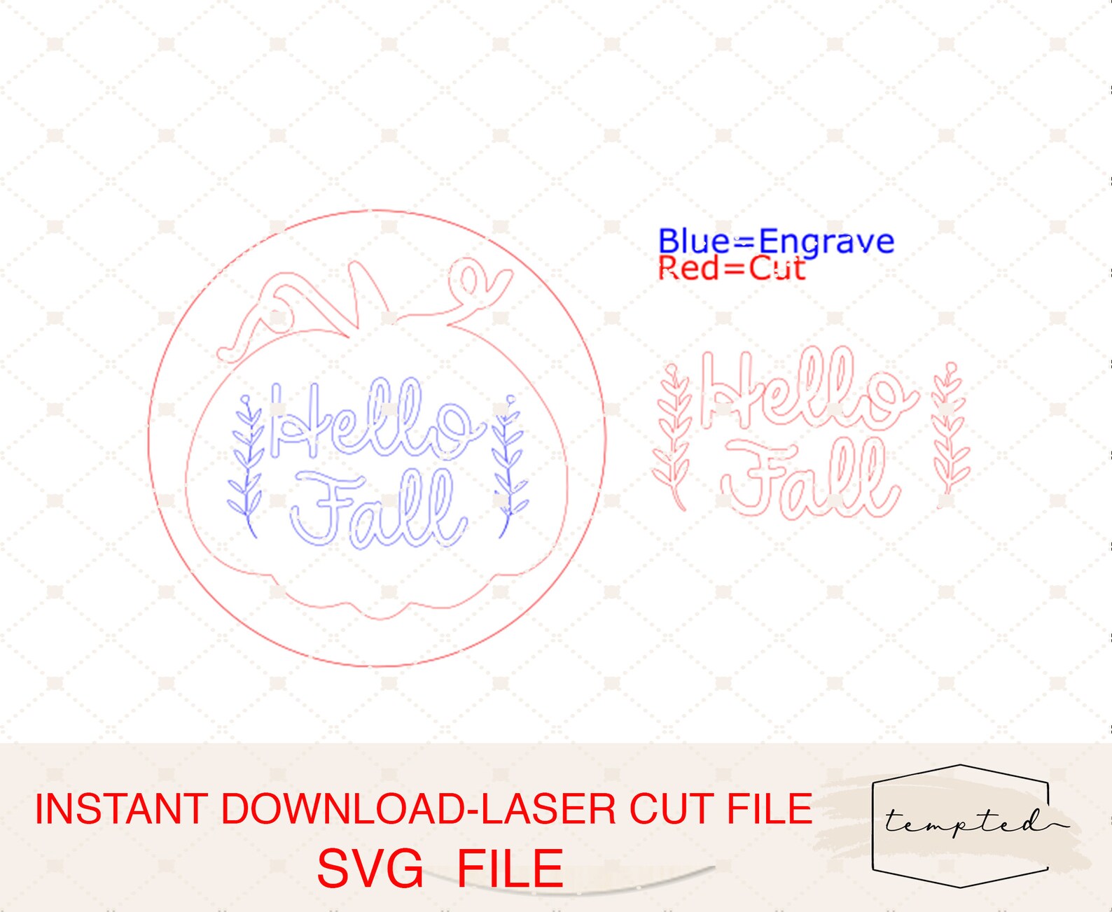 Hello Fall Svg, Pumpkin Svg, Hello Fall Laser Cut File, Laser Cut File ...