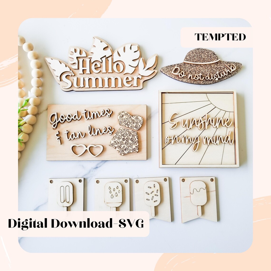 Summer Svg Summer Tiered Tray Svg Summer File Tiered Tray - Etsy