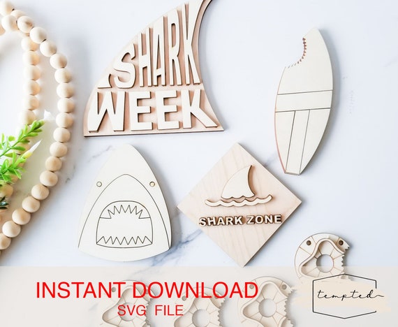 Shark Week Svg Tiered Tray Svg Shark Week File Shark Week | Etsy Canada