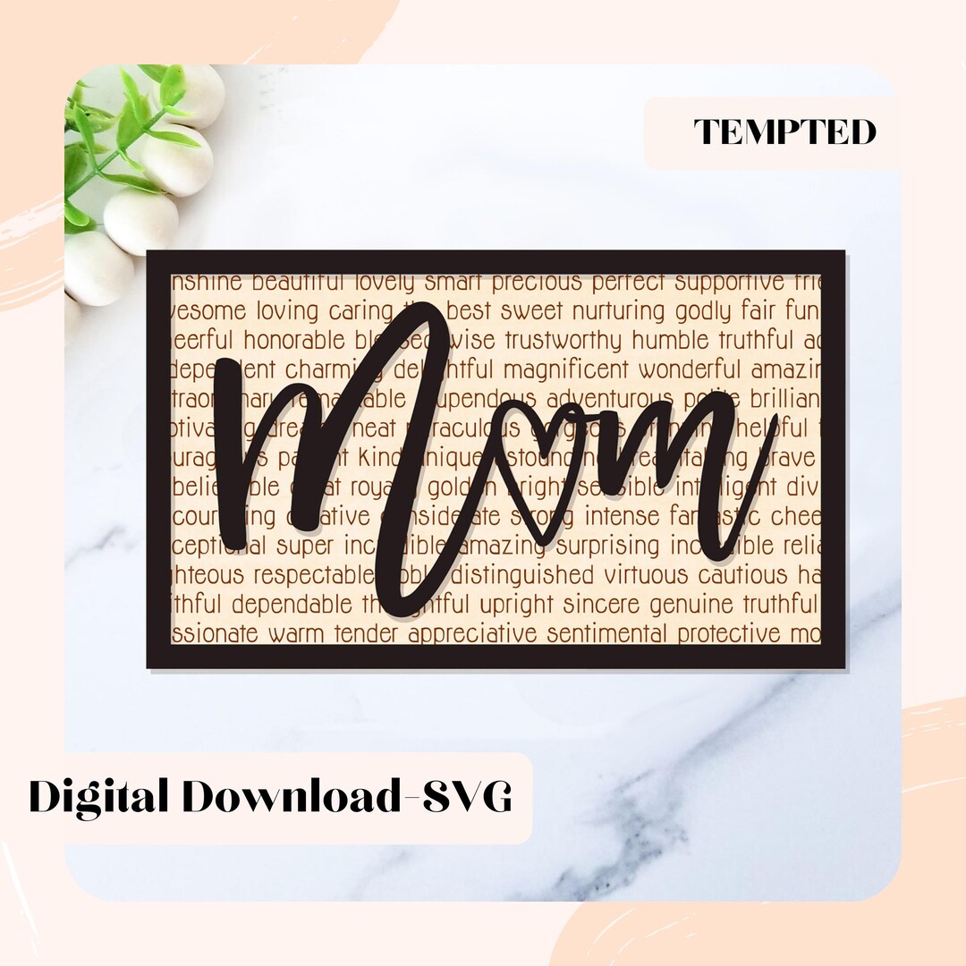 Mom Svg, Mothers Day Svg, Mom File, Mom Sign Cut File, Glowforge File ...