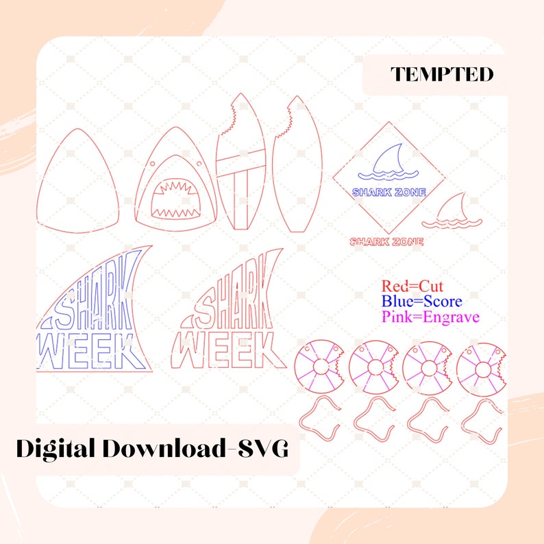 Shark Week Svg Tiered Tray Svg Shark Week File Shark Week | Etsy