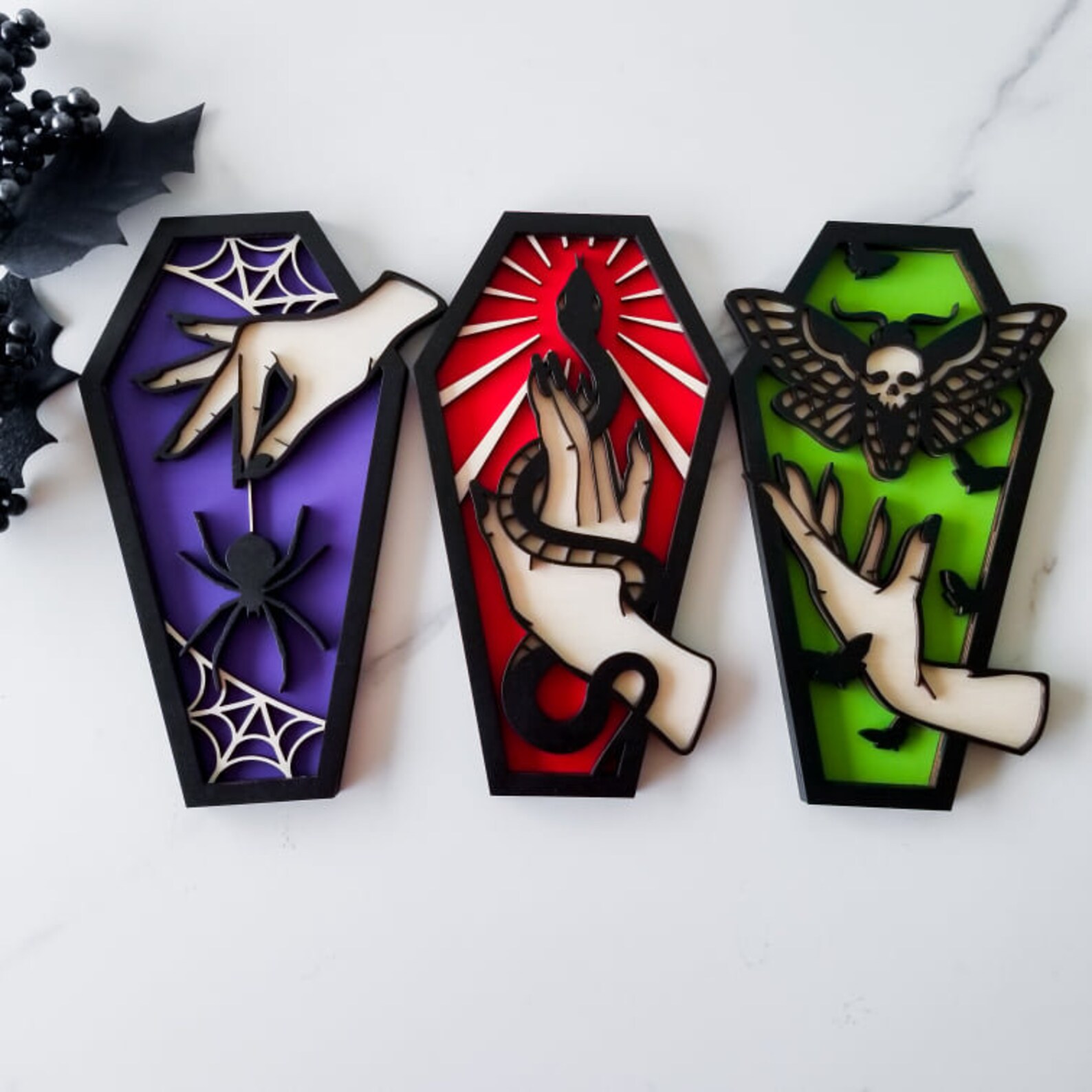 Coffin, Coffin Decor, Halloween Coffin, Halloween Decor, Shelf Decor ...