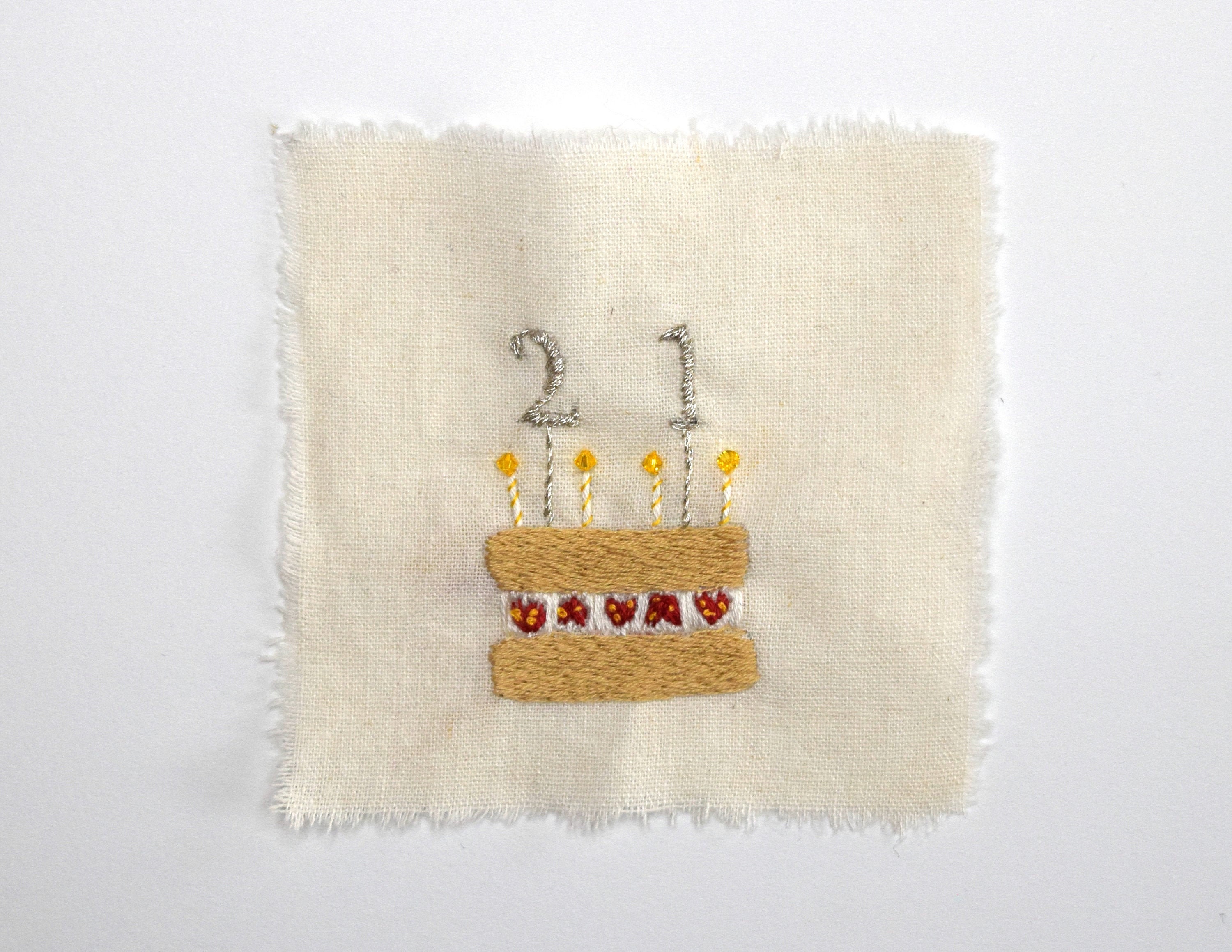 Embroidery Kit in a Matchbox: BIRTHDAY CAKE With Crystals - Etsy