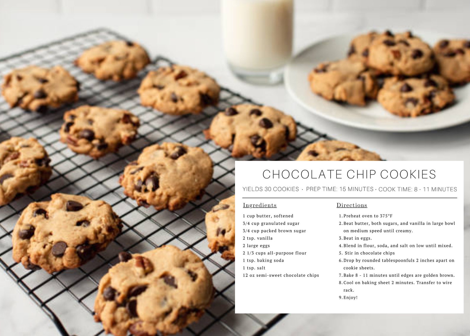 MINIMALIST SIMPLE Recipe Card Template Download 4X6 IN - Etsy