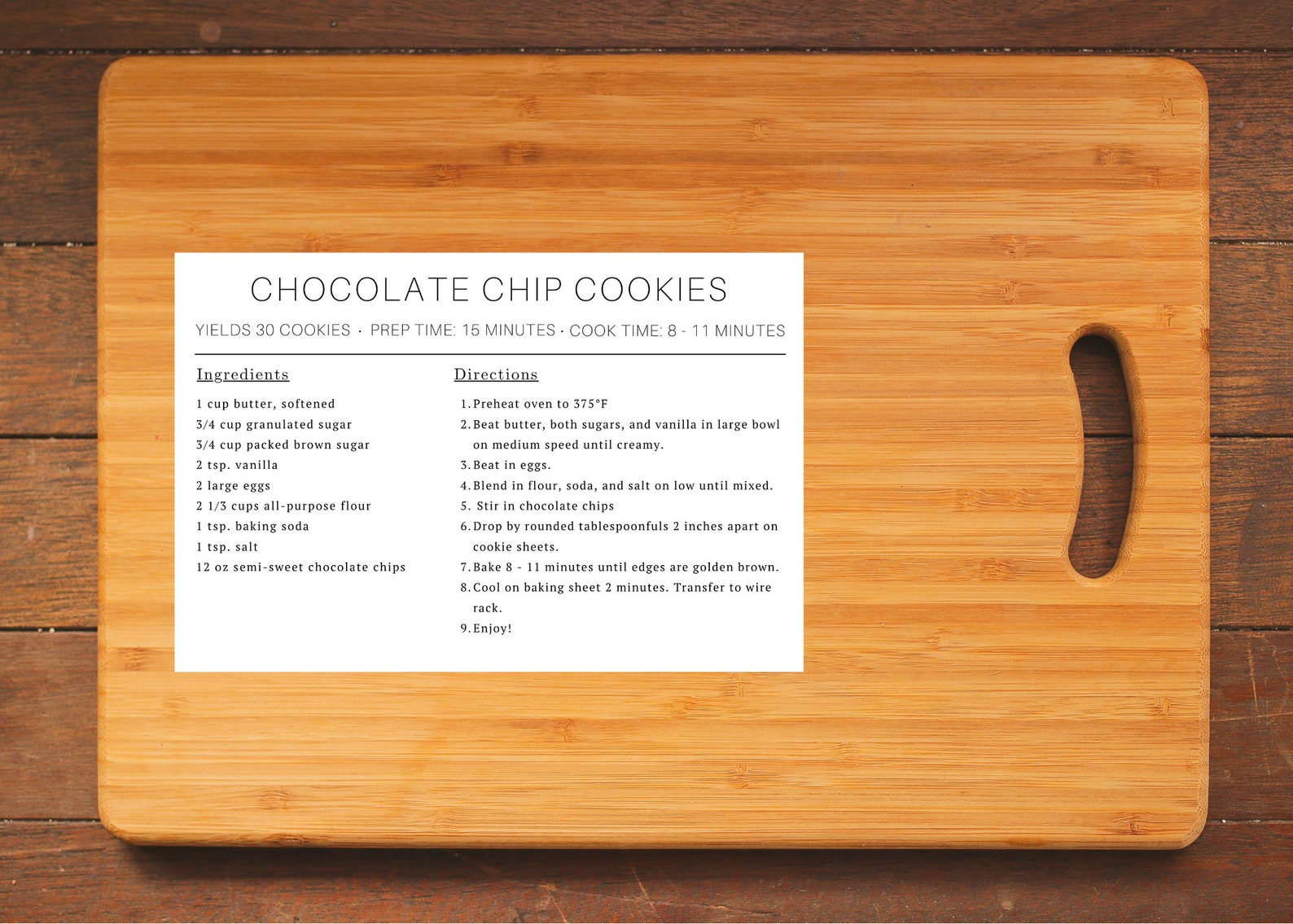 MINIMALIST SIMPLE Recipe Card Template Download 4X6 IN - Etsy