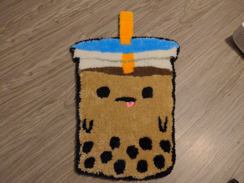 Boba Milk Tea Tufted Rug - Etsy