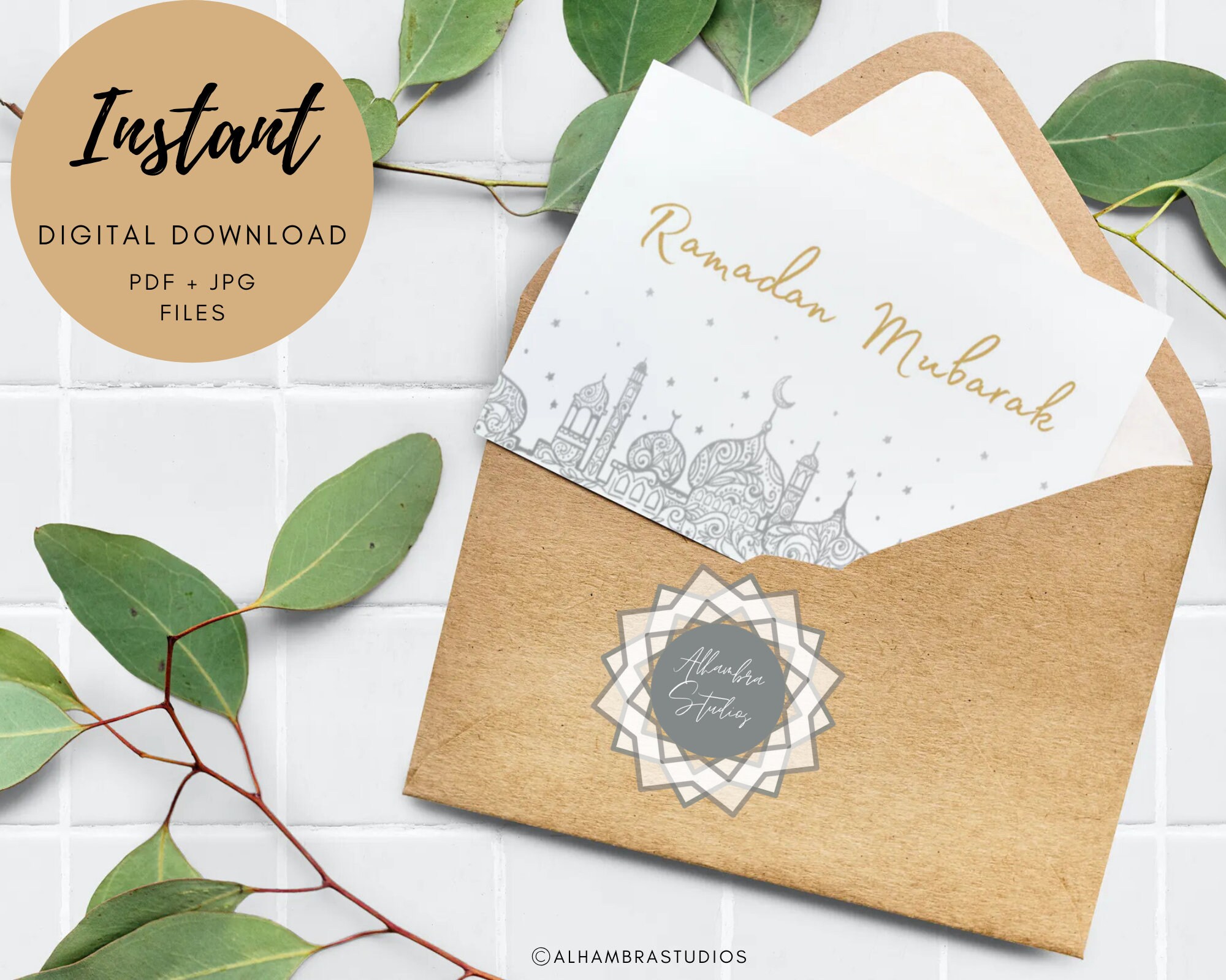 Printable Ramadan Mubarak Card Download | Greeting Card Ramadan Gift ...