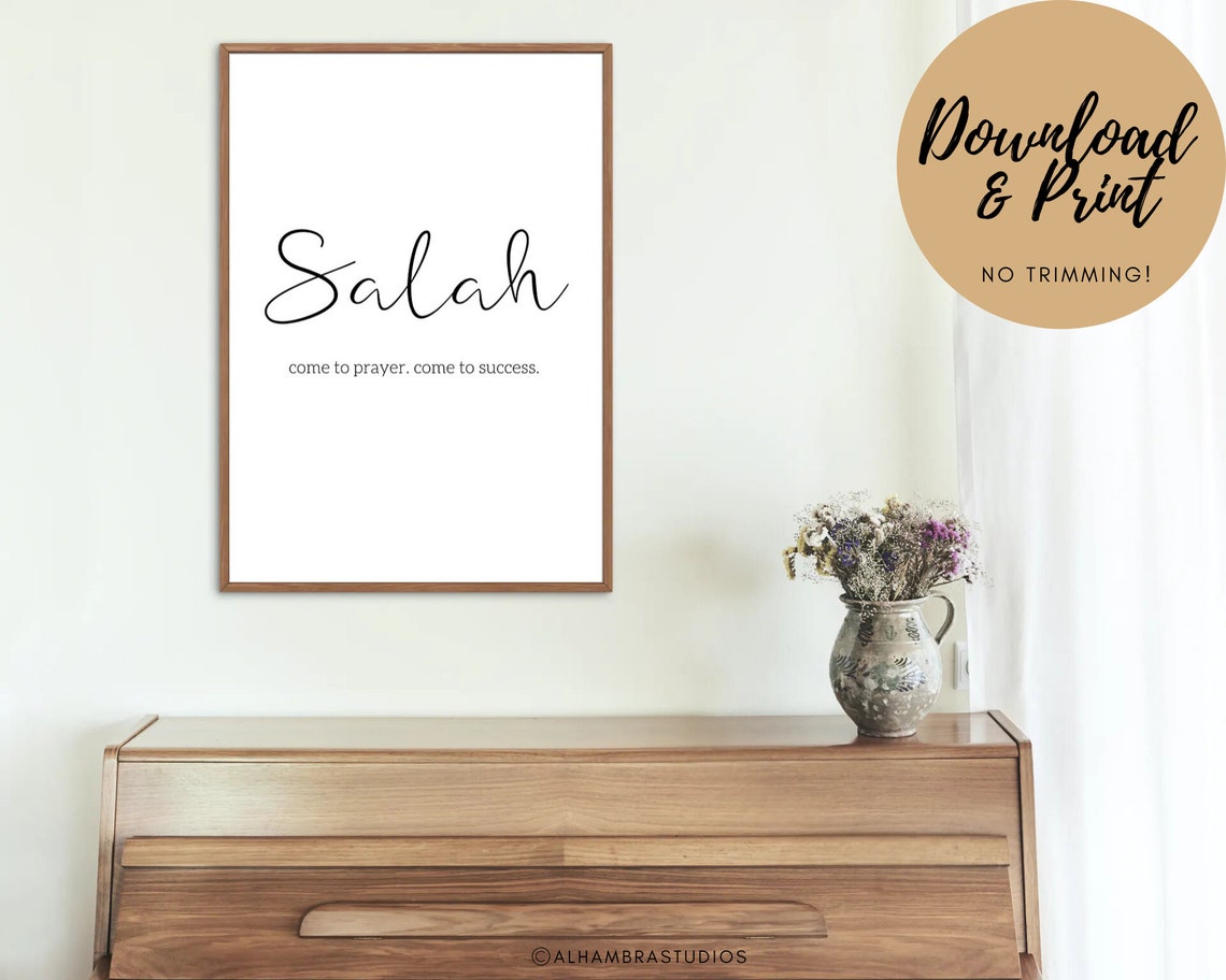 Islamic Calligraphy Instant Download | Salah Wall Art | Muslim Prayer ...